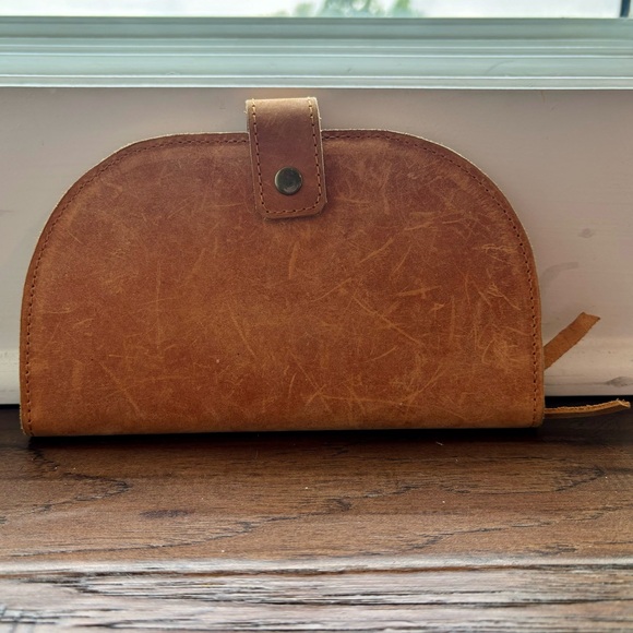 Able | Bags | Able Cognac Leather Marisol Wallet Brown Artisan Leather Clutch | Poshmark